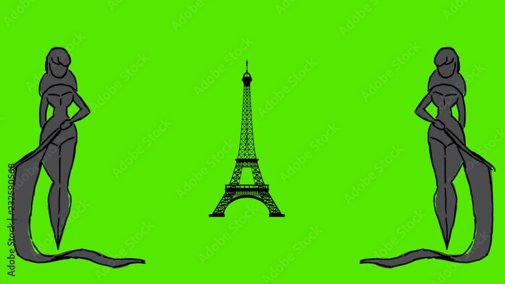 Eiffel Tower - Hand Drawn Animation - 2D Drawing Stock Video | Adobe Stock