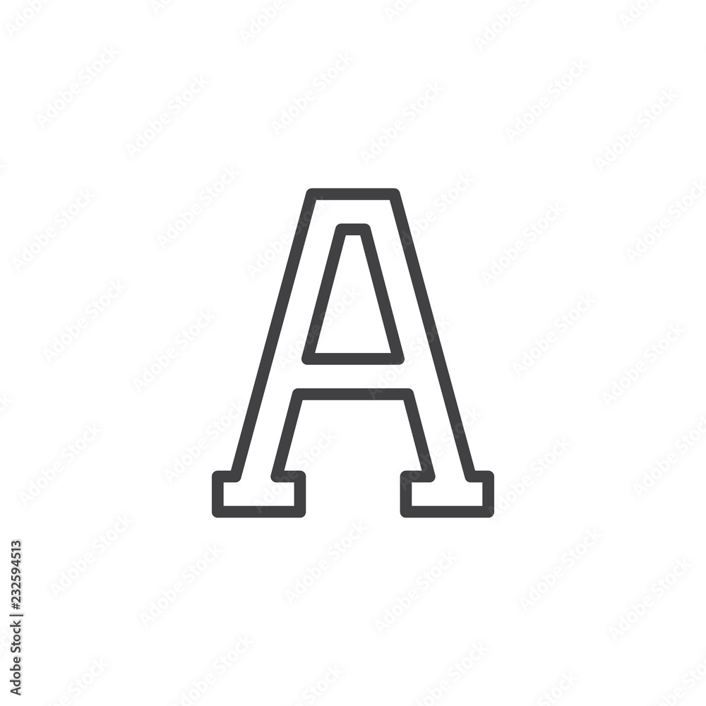 Alpha letter outline icon. linear style sign for mobile concept and web ...