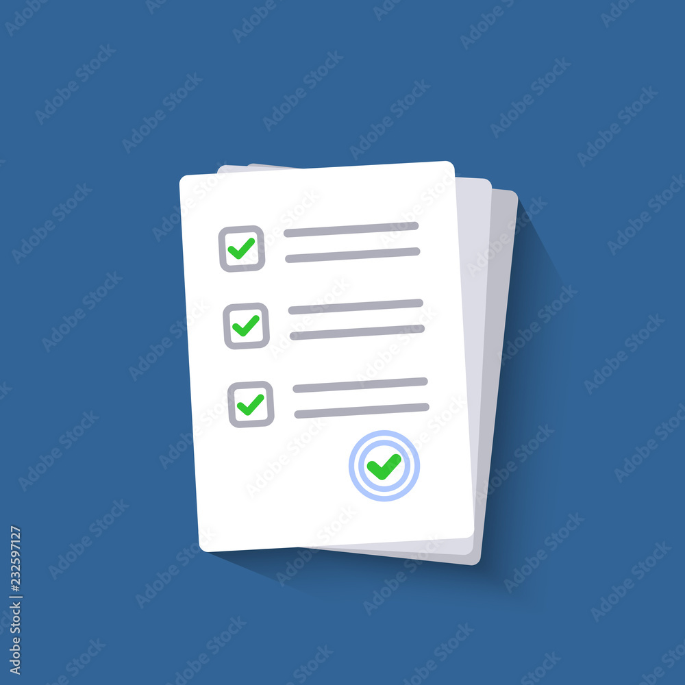 Paper checklist isolated. Stack of paperwork icon. Pile of documents ...