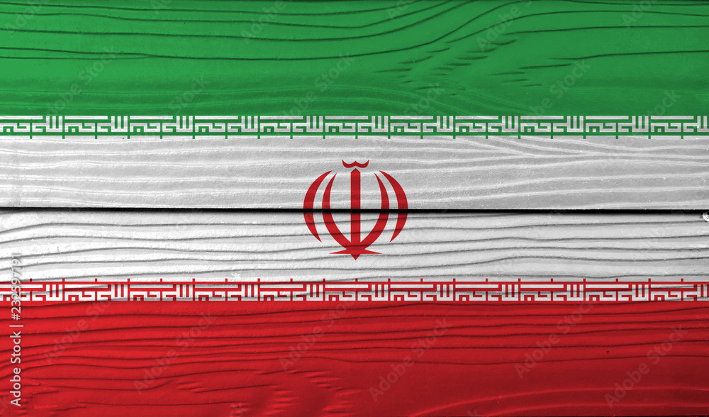 Flag of Iran on wooden wall background. Grunge Iranian flag texture ...