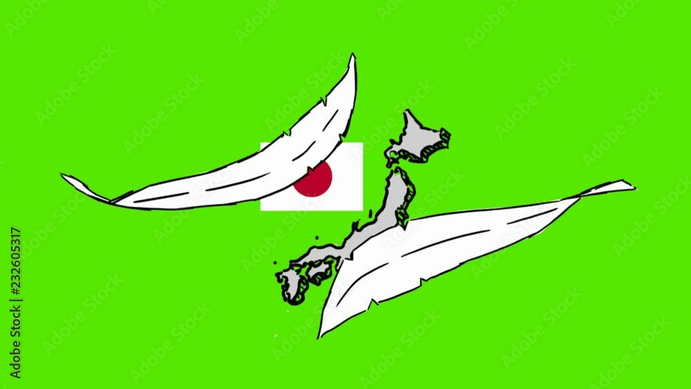 Japan - Hand Drawn Animation - 2D Drawing Stock Video | Adobe Stock