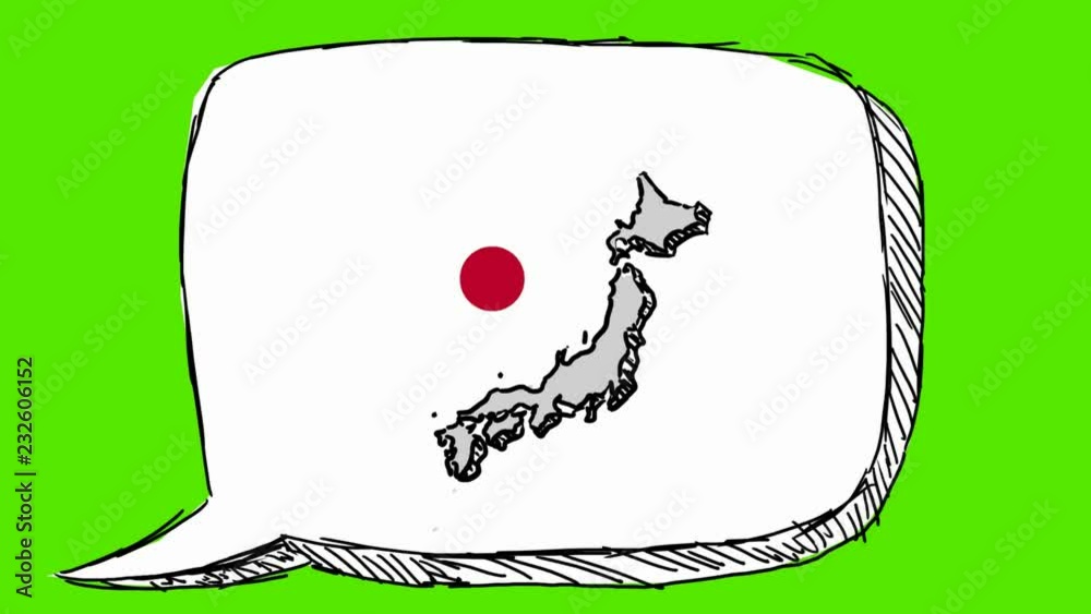 Japan - Hand Drawn Animation - 2D Drawing vídeo de Stock | Adobe Stock