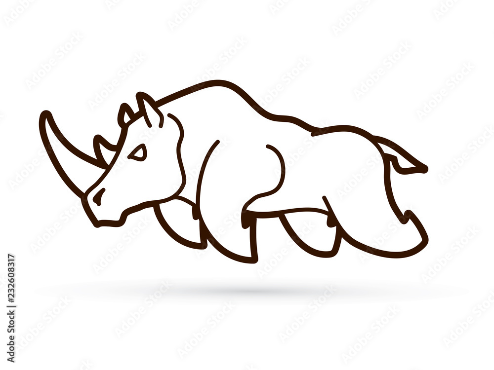 Angry Rhino Drawing