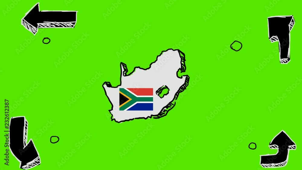 South Africa - Hand Drawn Animation - 2D Drawing Stock Video | Adobe Stock
