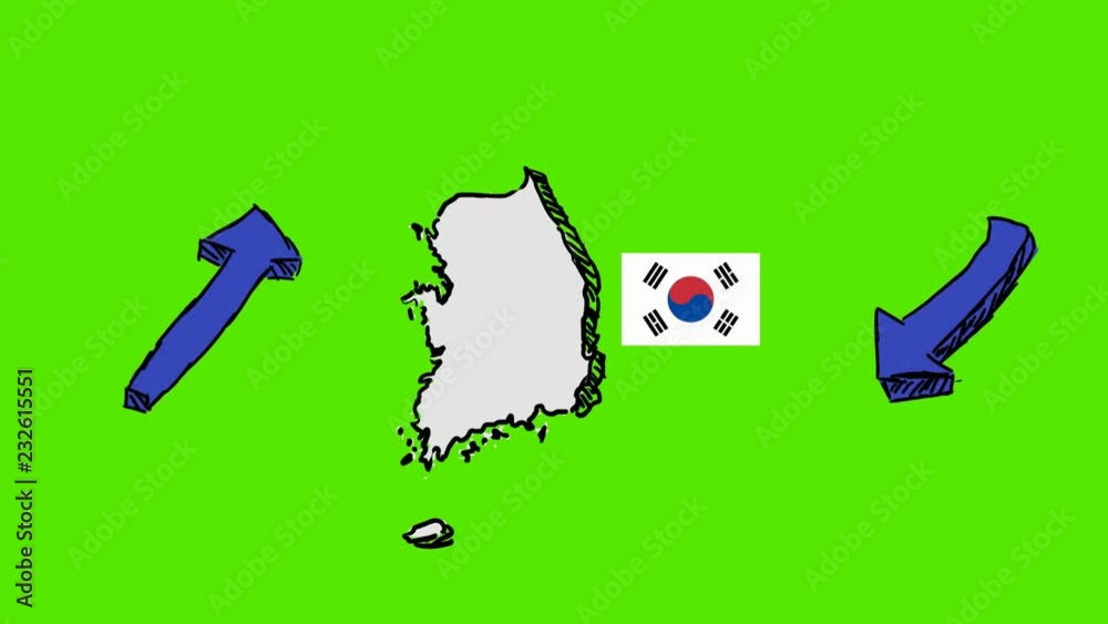 South Korea - Hand Drawn Animation - 2D Drawing 素材庫影片 | Adobe Stock