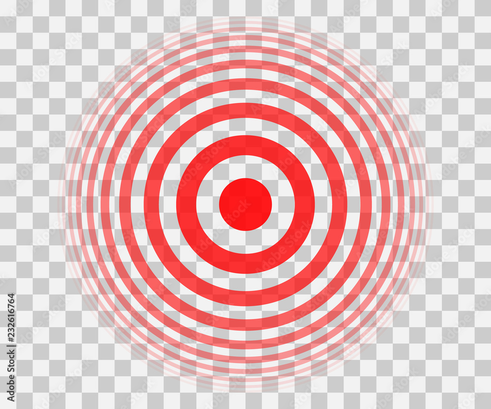 Red rings. Pain circle. Symbol of pain. For your medical design. Vector ...