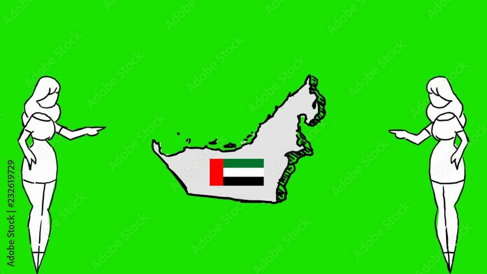 United Arab Emirates: - Hand Drawn Animation - 2D Drawing Stock Video ...