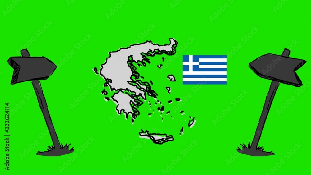 Greece - Hand Drawn Animation - 2D Drawing vídeo de Stock | Adobe Stock