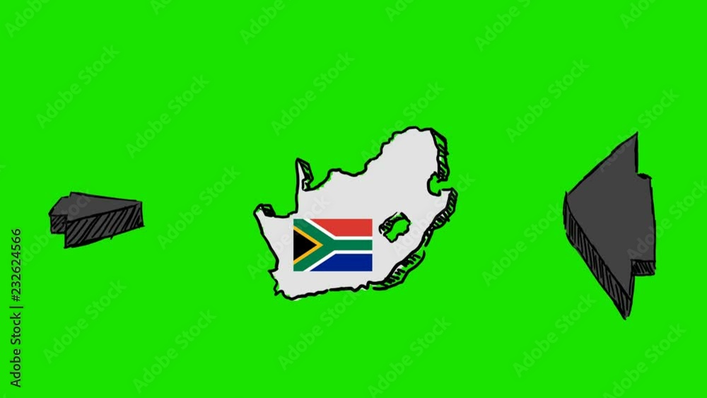 South Africa - Hand Drawn Animation - 2D Drawing Stock 비디오 | Adobe Stock