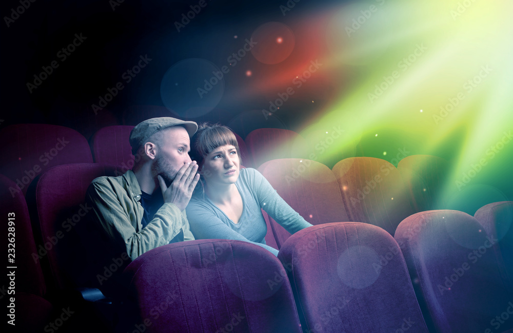 Couple Cuddling Watching A Movie