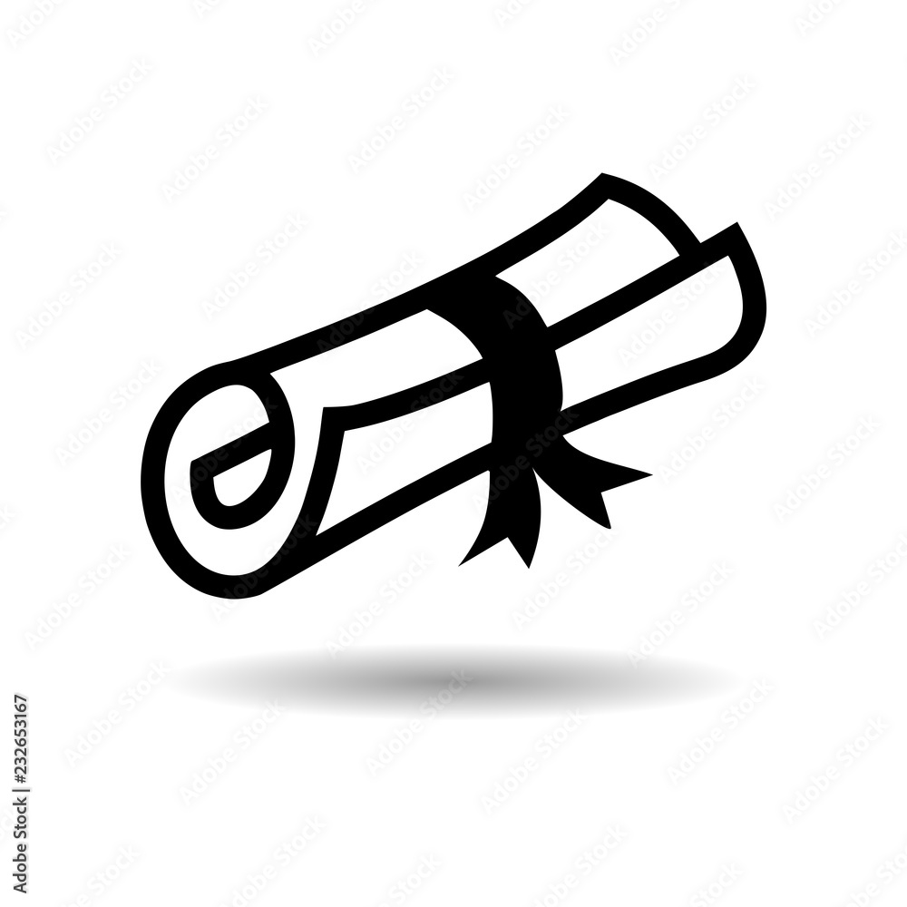 Black Diploma icon or logo. Certificate diploma color symbol Stock ...