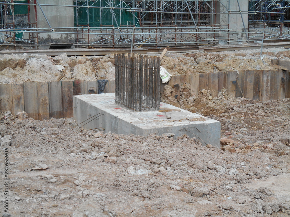 The Concrete Pile Cap Concreted At The Construction Site In Selangor