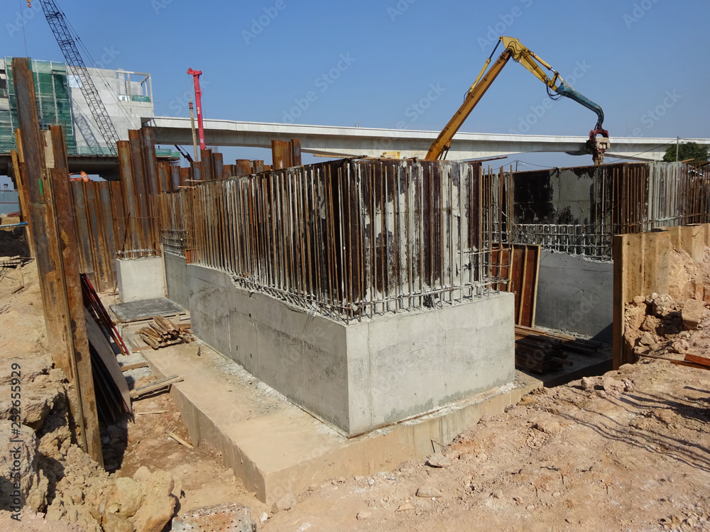 The Concrete Pile Cap Concreted At The Construction Site In Selangor