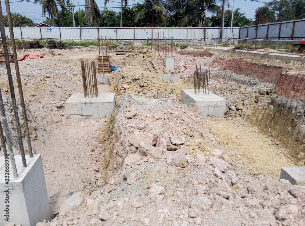 The Concrete Pile Cap Concreted At The Construction Site In Selangor