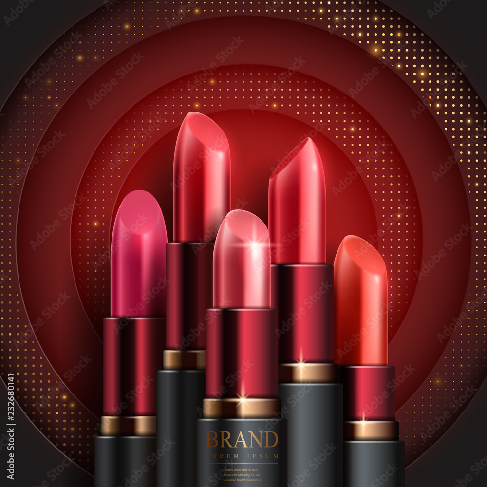 cosmetics lipsticks template Stock Vector | Adobe Stock