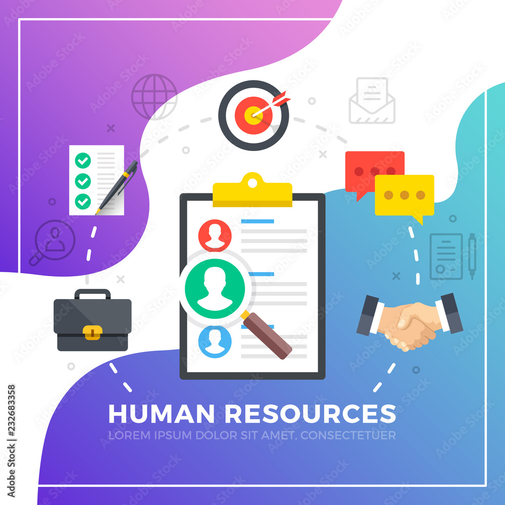 Human resources. Flat design graphic elements. Modern vector ...