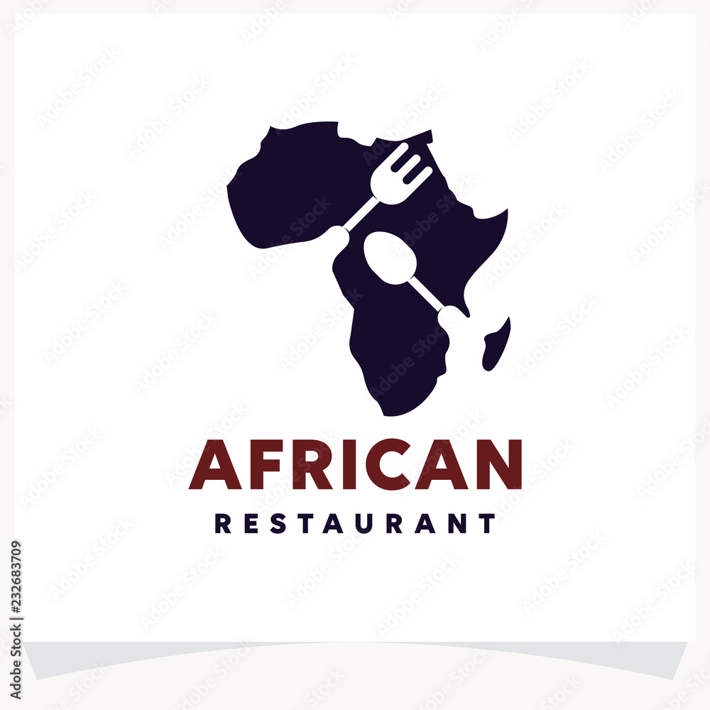 African Restaurant Logo Design Template Stock Vector | Adobe Stock