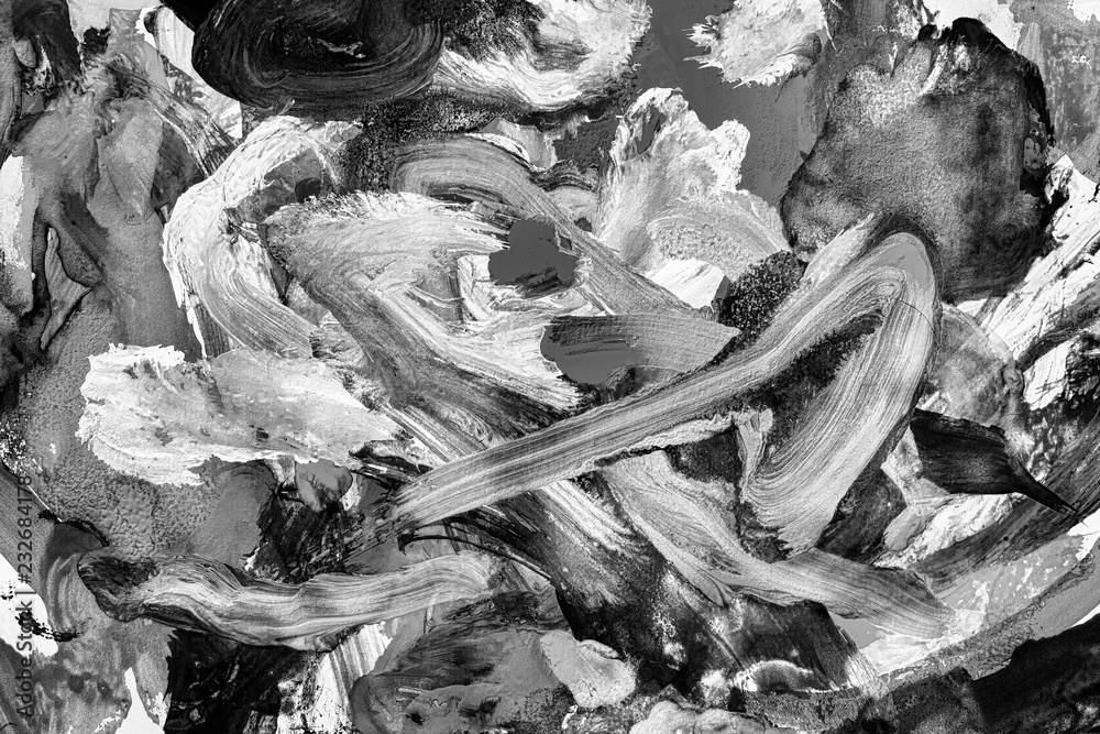 Abstract gouache hand painting for background. Multi colored brush ...