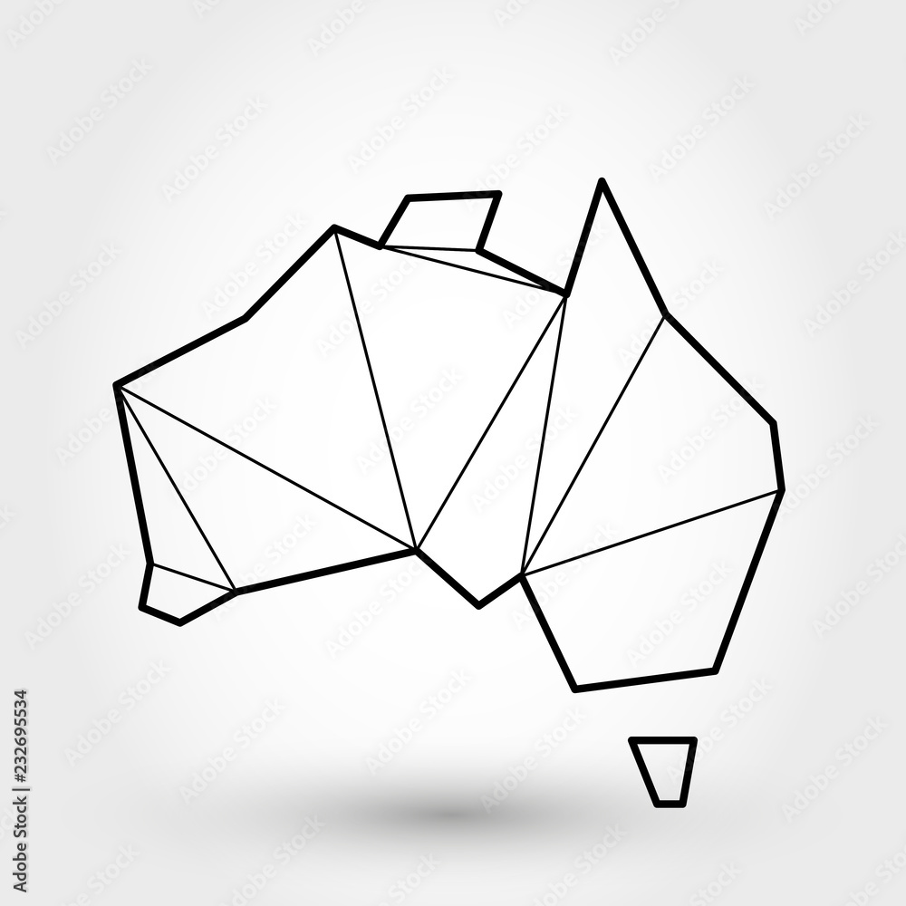 black outline map of Australia Stock Vector | Adobe Stock