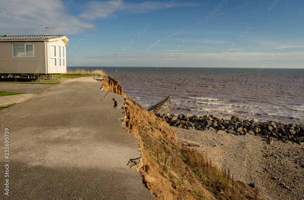 road collapse due to coastal erosion on North Sea Stock Photo | Adobe Stock