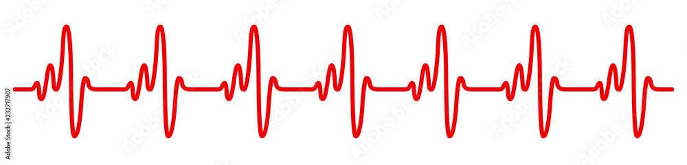 Heart pulse, cardiogram sign, heartbeat, one line - vector illustration ...