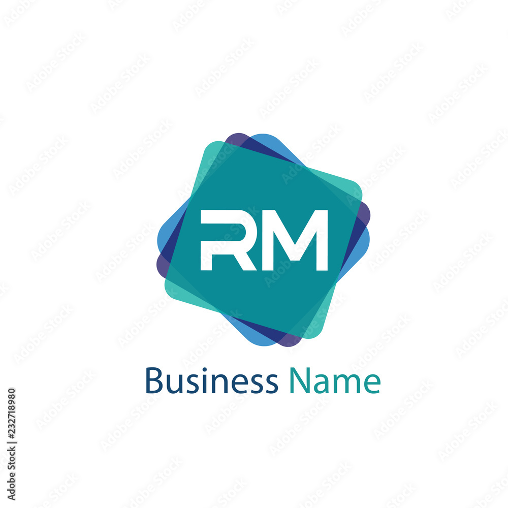 Initial Letter RM Logo Template Design Stock Vector | Adobe Stock