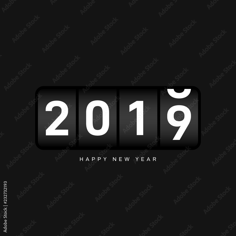 Photo Art Print New year 2019 background decorative with odometer number counter thenatchdl