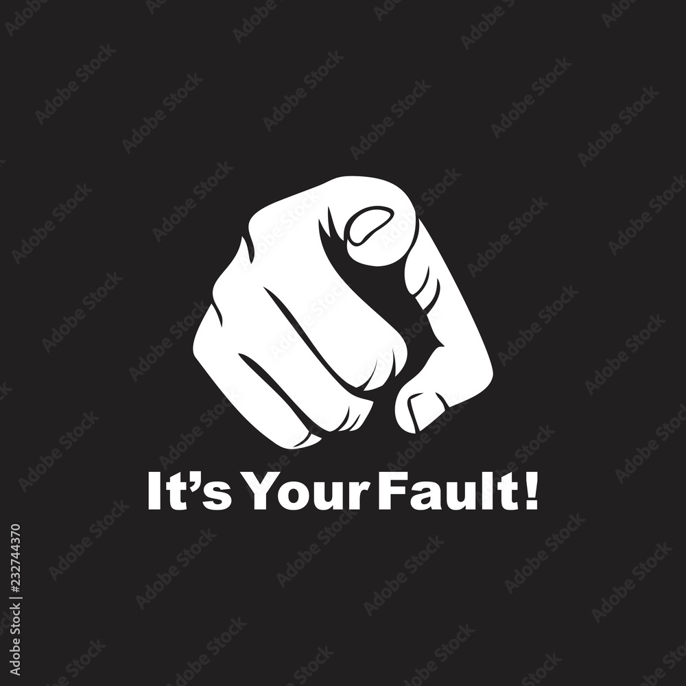 pointing finger your fault symbol vector Stock Vector | Adobe Stock