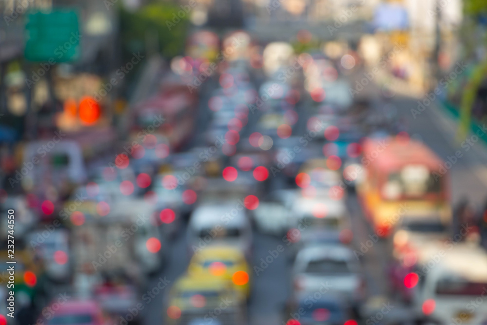 Blurry Traffic jam in Ratchaprasong Road at Bangkok, Thailand. Photos ...