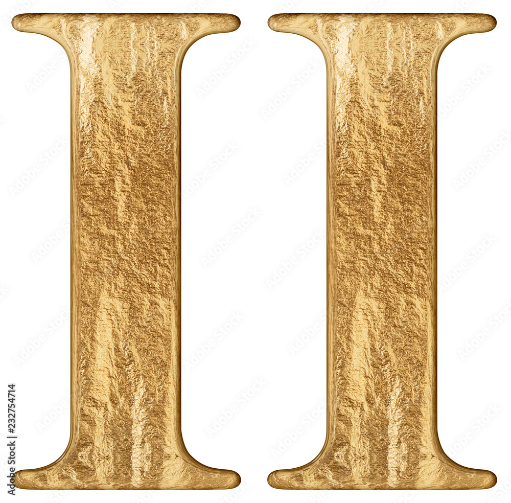 Roman numeral II, duo, 2, two, isolated on white background, 3d render ...