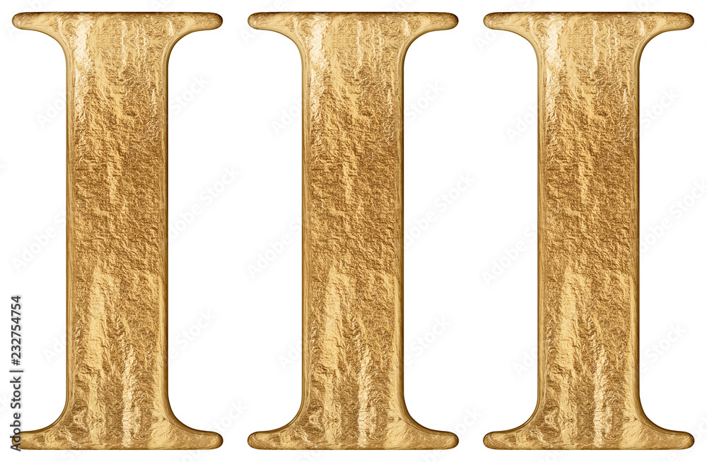 Roman numeral III, tres, 3, three, isolated on white background, 3d ... Roman numeral III, tres, 3, three, isolated on white background, 3d ...