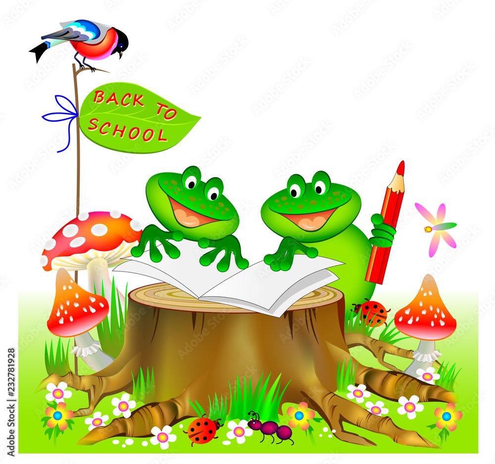 Frogs School Clipart