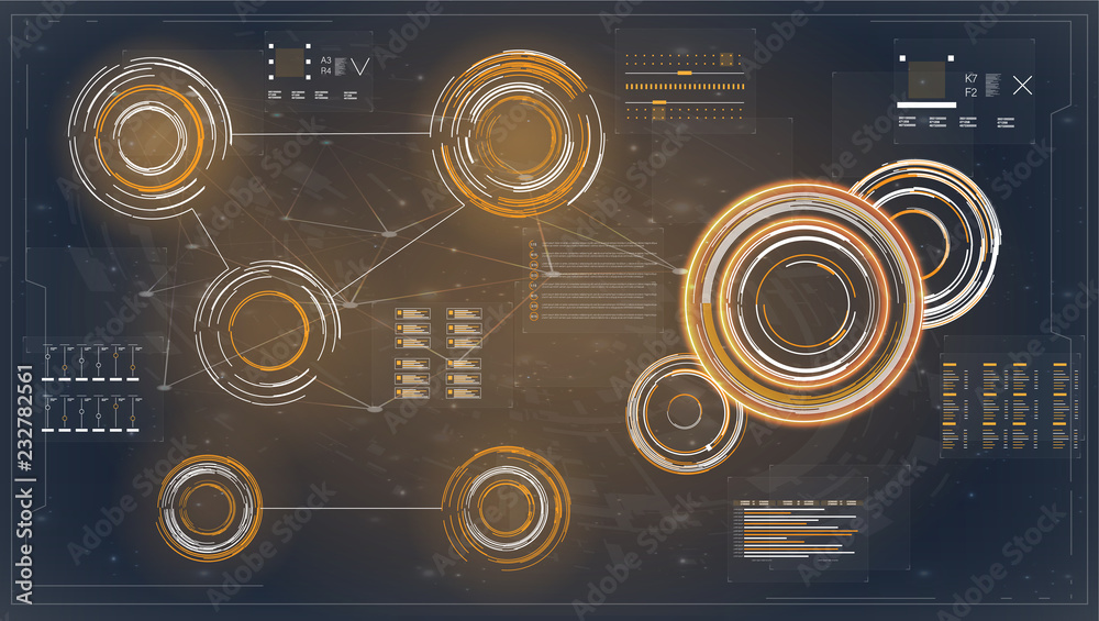 Hud on white background. Hud ui. Stock Vector | Adobe Stock