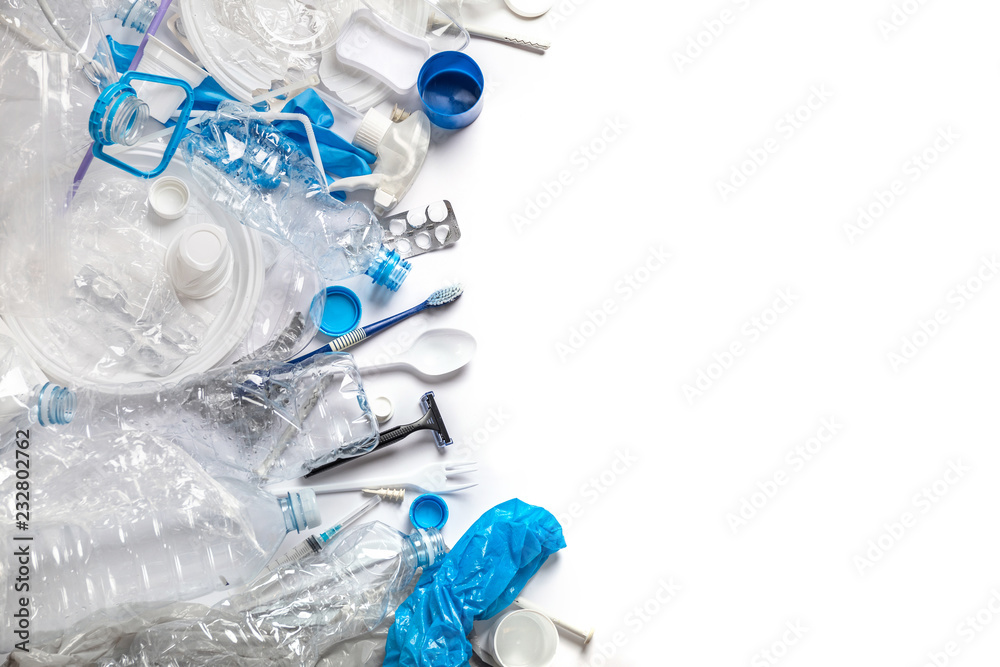 Pile of different plastic waste Stock Photo | Adobe Stock