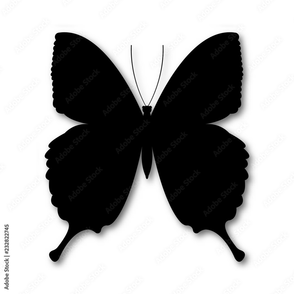 Black butterfly circuit, shape illustration. Vector illustration of ...