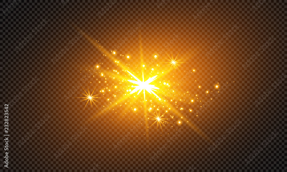 Christmas star, radiance rays from the star. Rays pointing the way ...