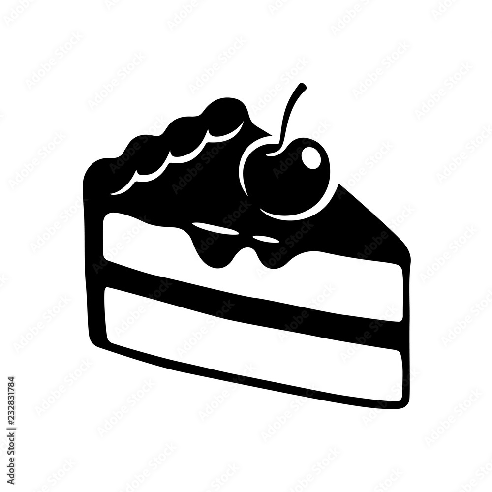 Cake Slice Silhouette Vector
