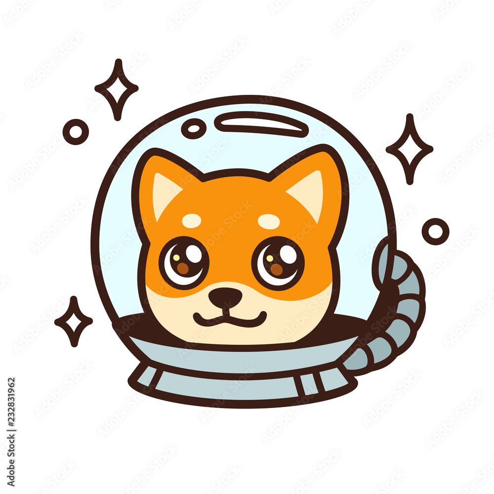 Cute cartoon space dog Stock Vector | Adobe Stock