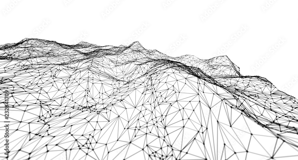 Polygon lines structure grid abstract background texture. 3D ...