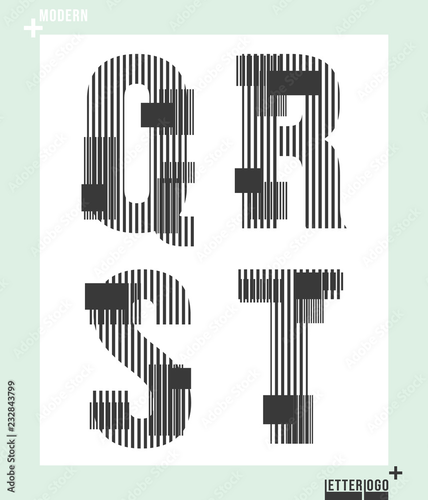 Letter font template modern design. Vector illustration. Stock Vector ...