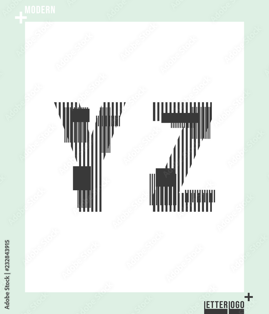 Letter font template modern design. Vector illustration. Stock Vector ...