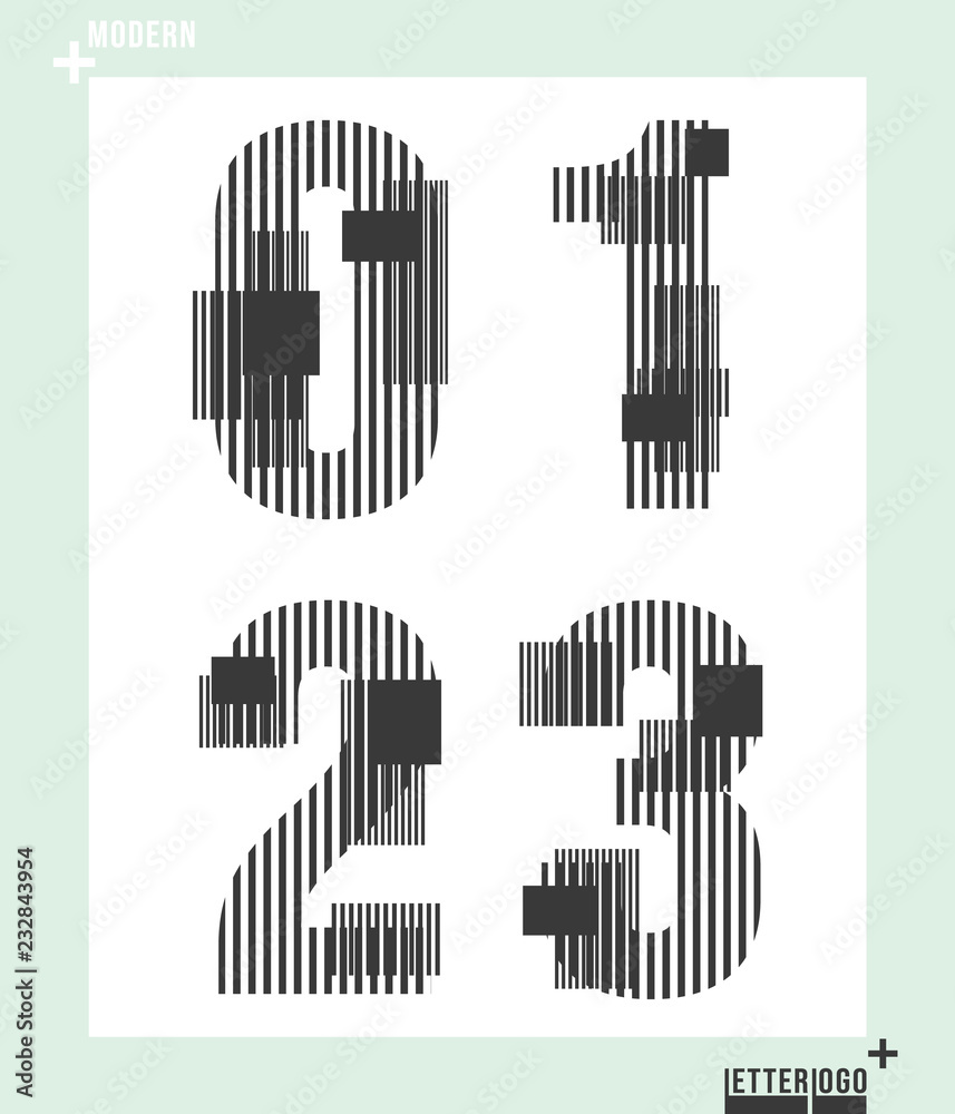 Number font template modern design. Vector illustration Stock Vector ...