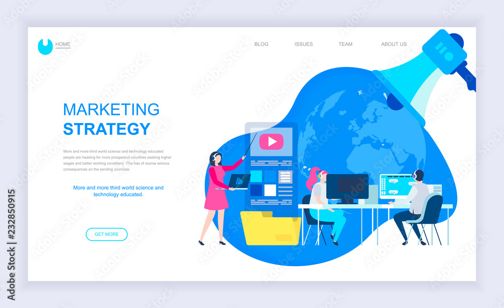 Modern flat design concept of Marketing Strategy with decorated small ...