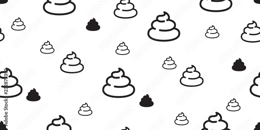 Poo Seamless pattern vector Cartoon scarf isolated illustration doodle ...