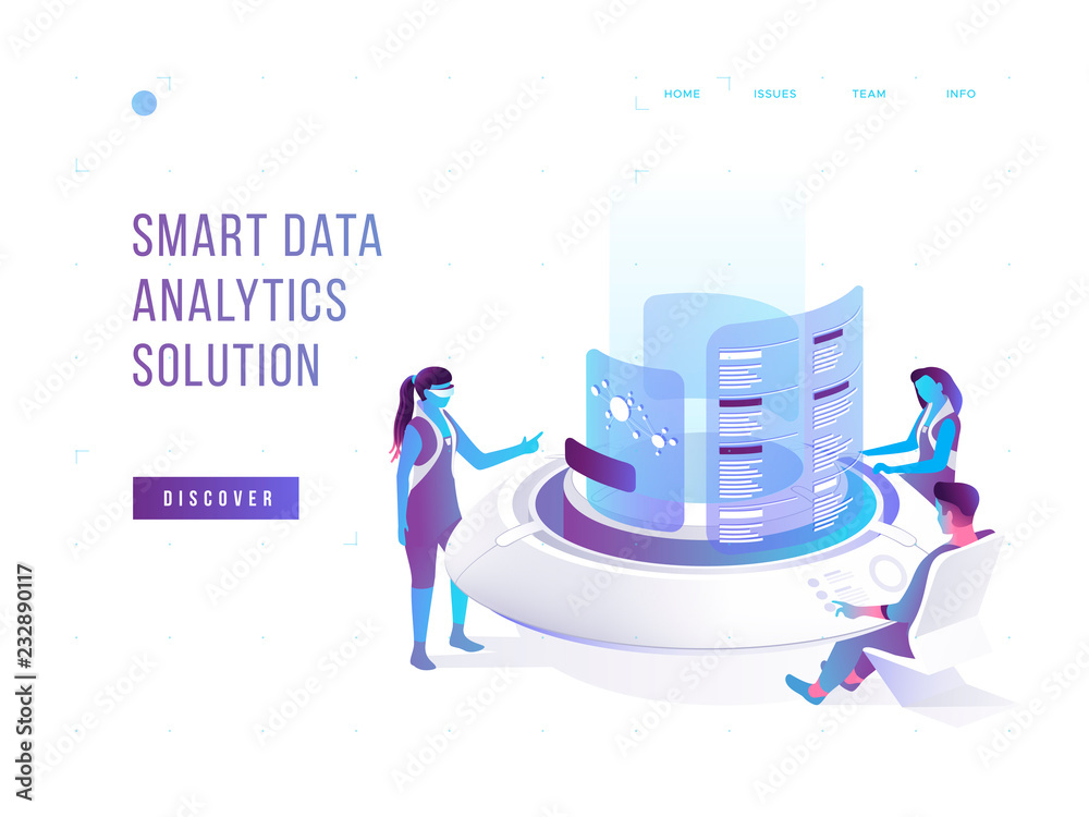 People interacting with charts and analysing statistics. Data ...