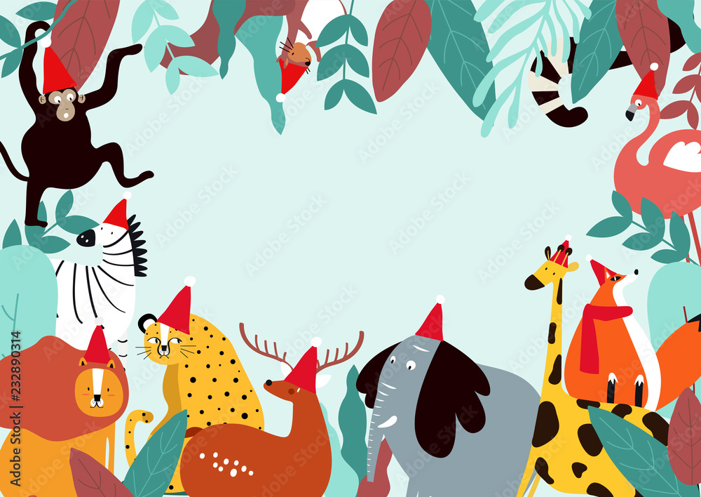Animals theme template vector illustration Stock Vector | Adobe Stock