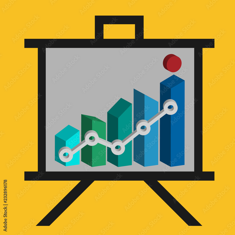 chart paper board whiteboard with chart graph. Stock Vector | Adobe Stock