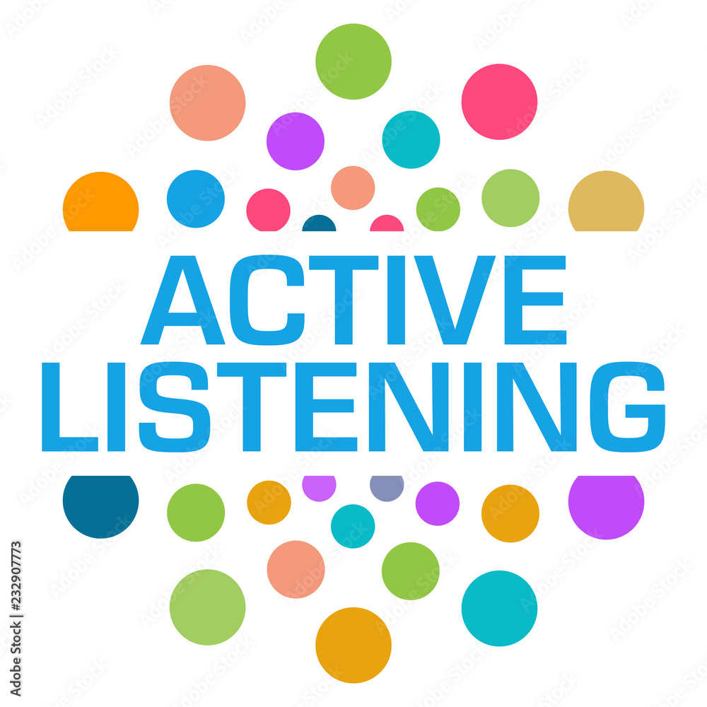 Active Listening Colorful Dots Circular Stock Illustration | Adobe Stock