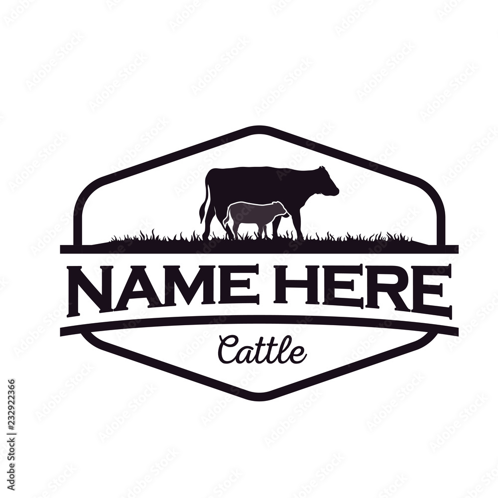 cattle logo template Stock Illustration | Adobe Stock