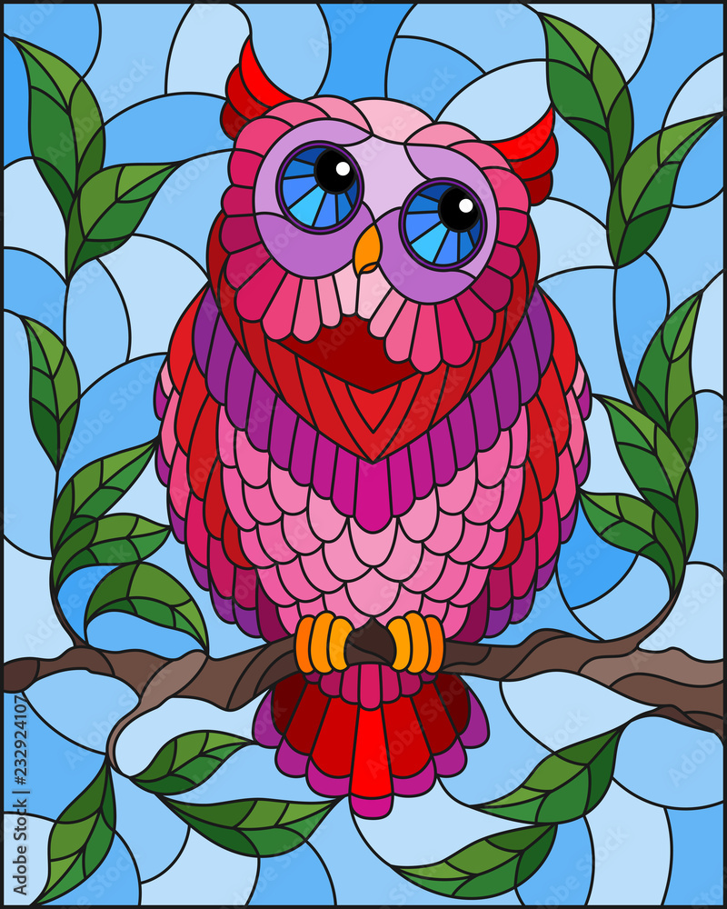Pink Owl In Tree